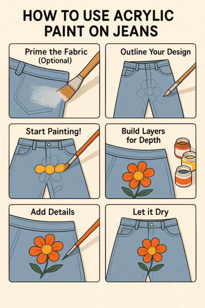 How to Use Acrylic Paint on Jeans - Upcyclely - Changing The World ...